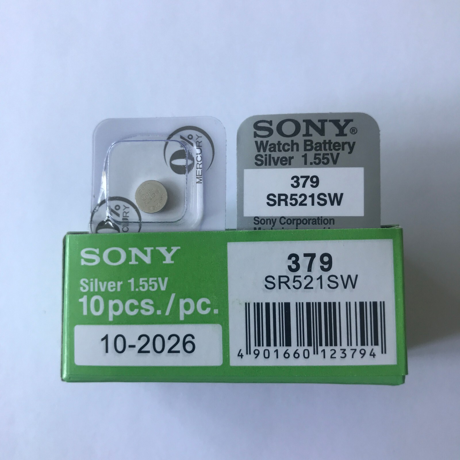 10 x Sony 379 / SR521SW/379, 1.55V Silver Oxide Watch Battery | eBay UK