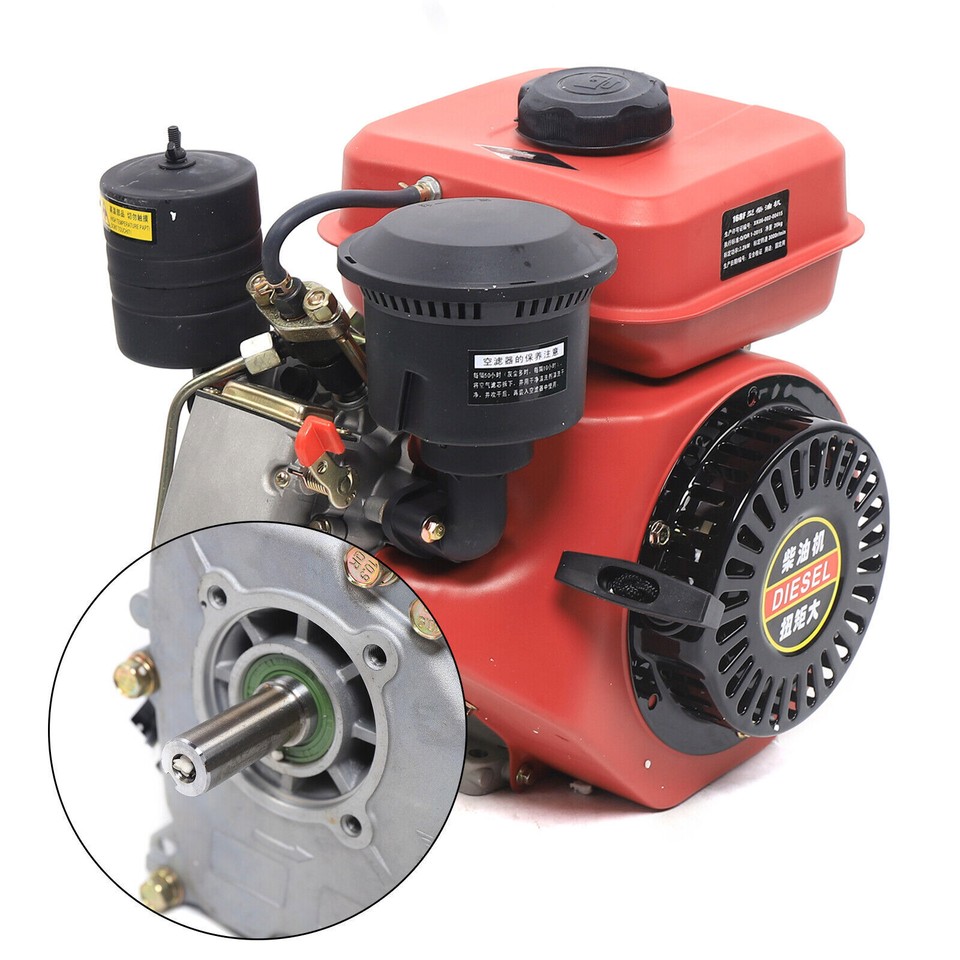 3HP 4-Stroke Diesel Engine Motor 196cc Single Cylinder AirCooled Small ...