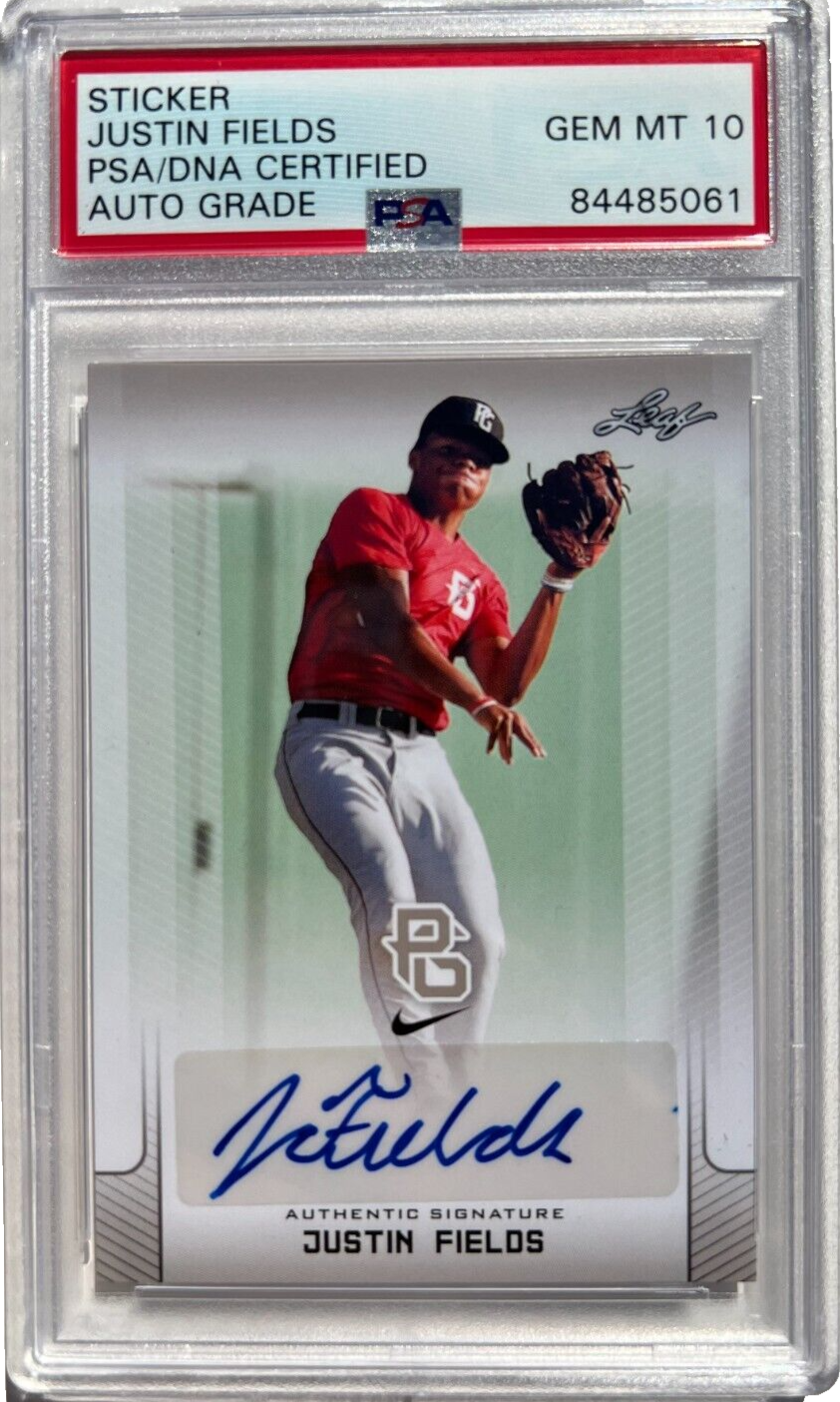 JUSTIN FIELDS SIGNED 2017 LEAF PERFECT GAME ROOKIE CARD RC STEELERS ...