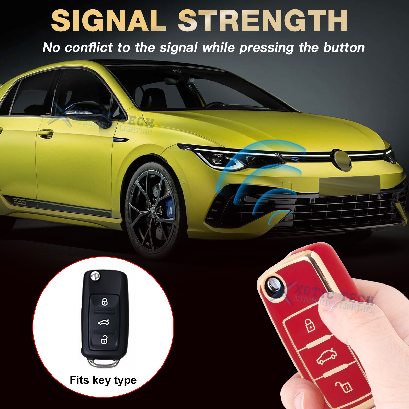 2X Red TPU Full Protect Key Fob Holder For Seat Toledo Leon VW Jetta ...