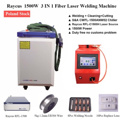 Raycus 1500W 3 in 1 Fiber laser Welding/Cleaning/Cutting/ Machine S&A ...
