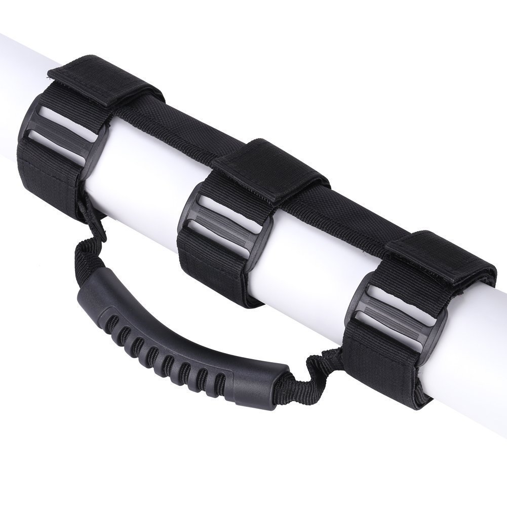 New Roll Bar Grab Handle 4pcs Black for Jeep Wrangler YJ TJ JK Strap On ...