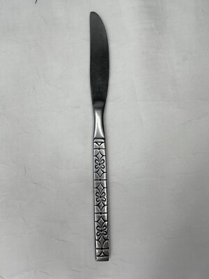 Vintage MCM Korea Floral Silverware Stainless Flatware Dinner Knife | eBay