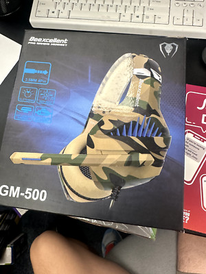 Beexcellent Pro Gaming Headset GM-500 Camouflage w/ Blue Spikes | eBay