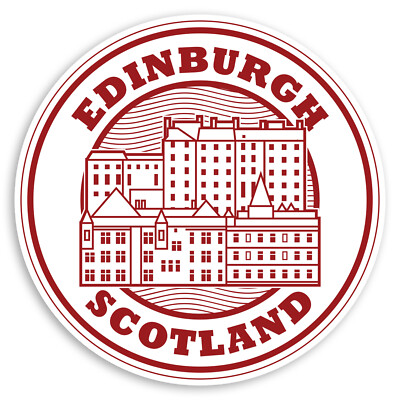 2 x 10cm Edinburgh Scotland Vinyl Stickers - Travel Luggage Sticker ...