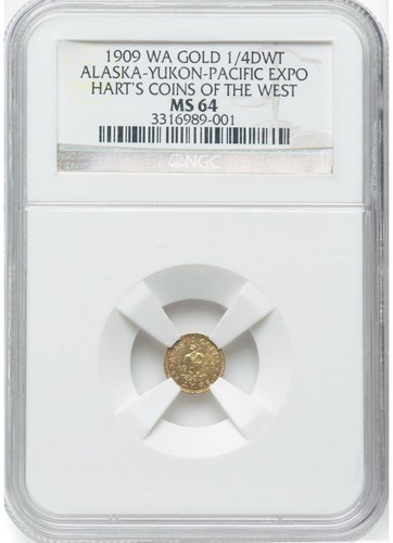 1909 1/4 DWT AYPE California Gold, MS64 NGC, R4 Hart's Coins of the ...