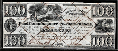 June 13, 1840 Springfield Fund Commissioner of State of Illinois $100 ...