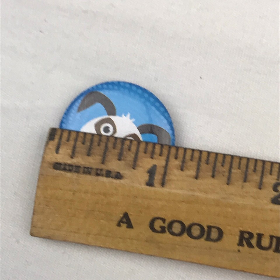 Dog Pin Pinback Button Small Blue Cartoon Animal Smiling Face ...