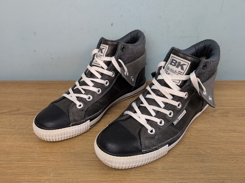 British Knights Men's High Top Trainers Grey Black Roco Shoes, Size UK ...