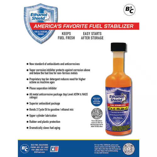 Ethanol Shield 24 Oz. Fuel Stabilizer for 2 and 4 Cycle Engine Power ...