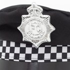 Adult Police Hat | Unisex Fancy Dress Police Cap With Checked Band And ...