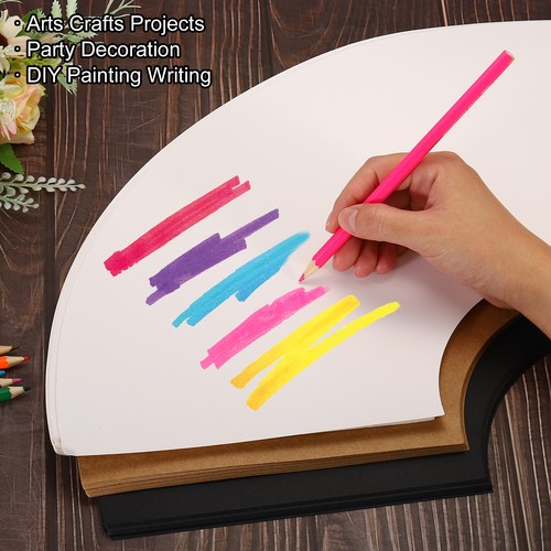 20.9-inch Fan Shape Cardboard Paper, 30 Pcs Blank Circles for DIY Arts ...