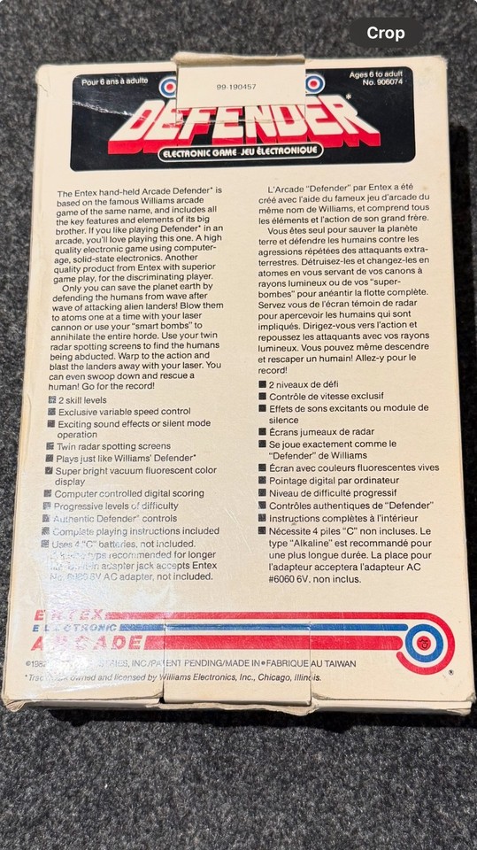 Vintage Entex Arcade Defender Handheld/LED Game (1981/1982) – Tested ...