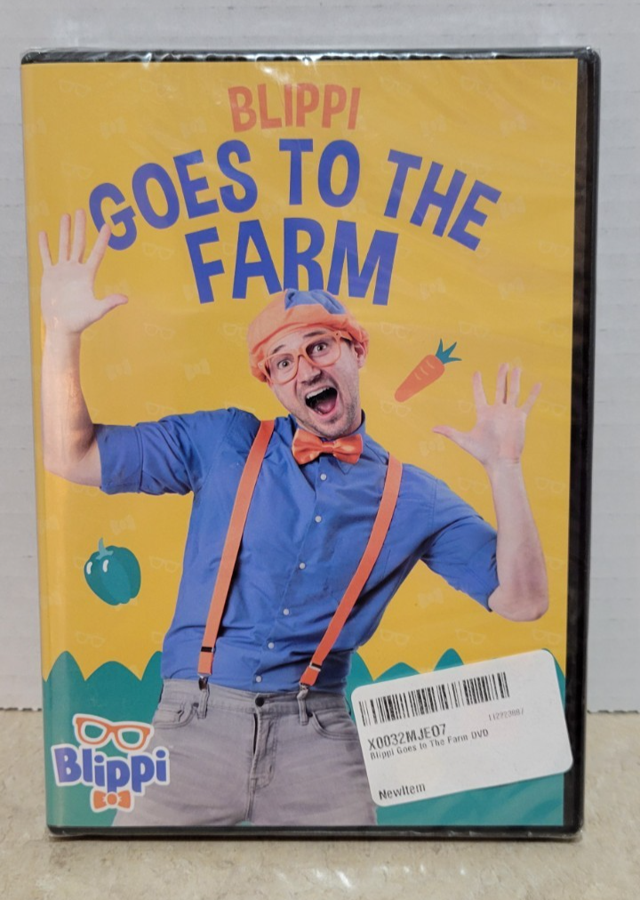 Blippi Goes To The Farm DVD Tractor Cherry Farm Vegetables Shelter Pets ...