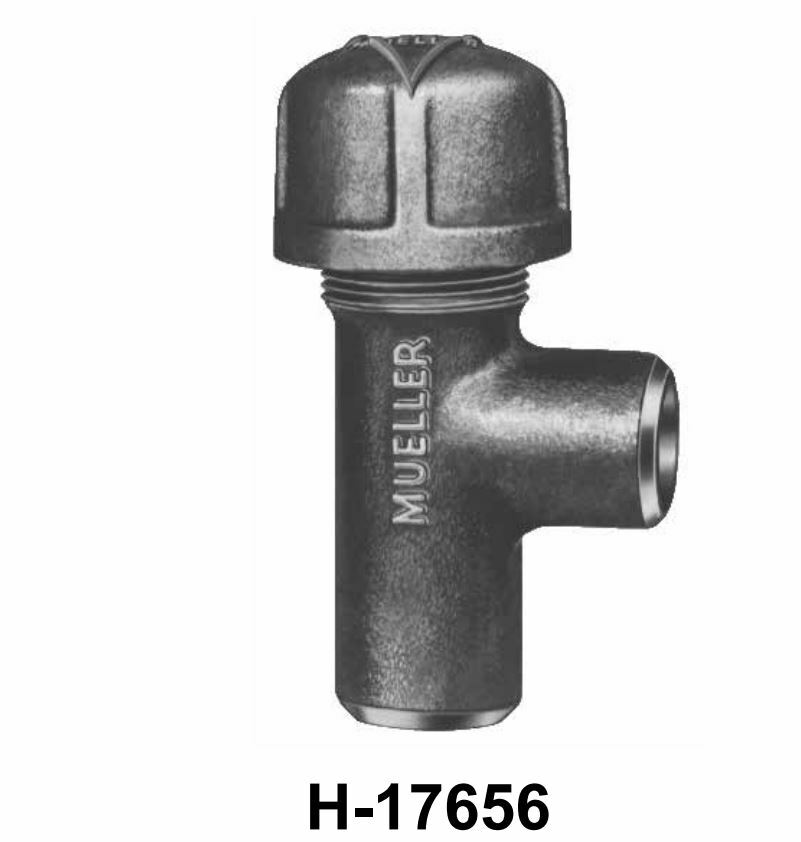 MUELLER H-17656 1" x 1" NO-BLO Service Stop Tee Weld End 1440 PSIG ...
