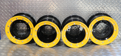 Honda Yamaha Banshee Raptor YFZ TRX Beadlocks ATV Front Rear | Black Yellow