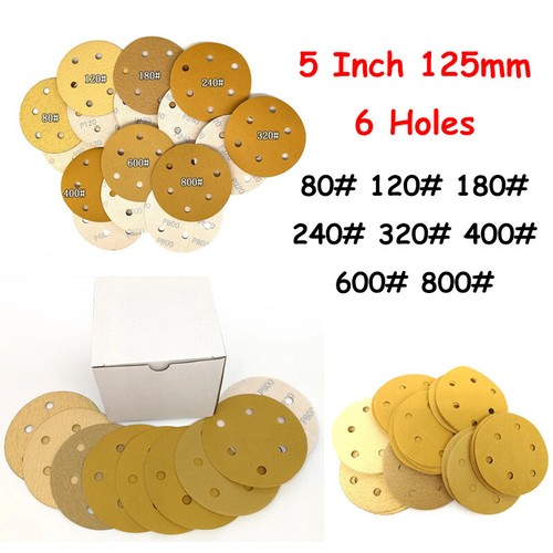 5 Inch 125mm Round Dry Sanding Discs Grit 80-800 Hook & Loop Sandpaper ...