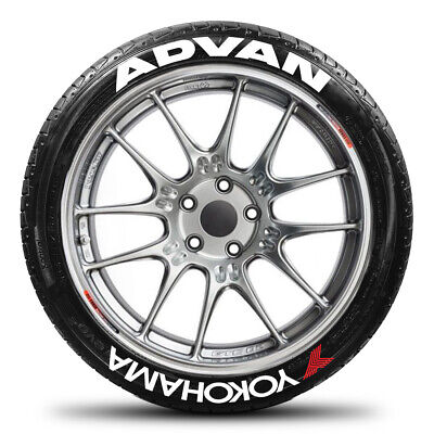 Yokohama Advan - Permanent Tire Stickers -1.50in - 19in-21in Wheels - 8 ...