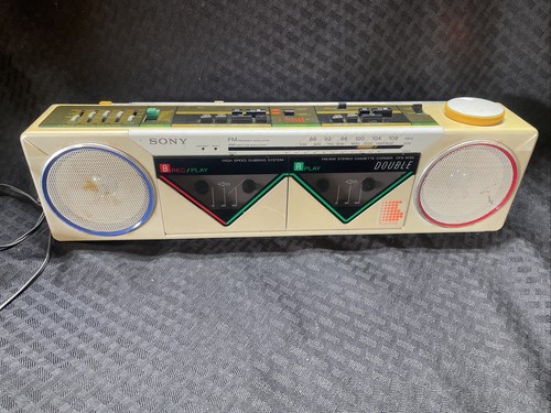 Sony CFS-W50 WHITE Nice Radio/cassette Boombox Vintage 1980s! RARE ...