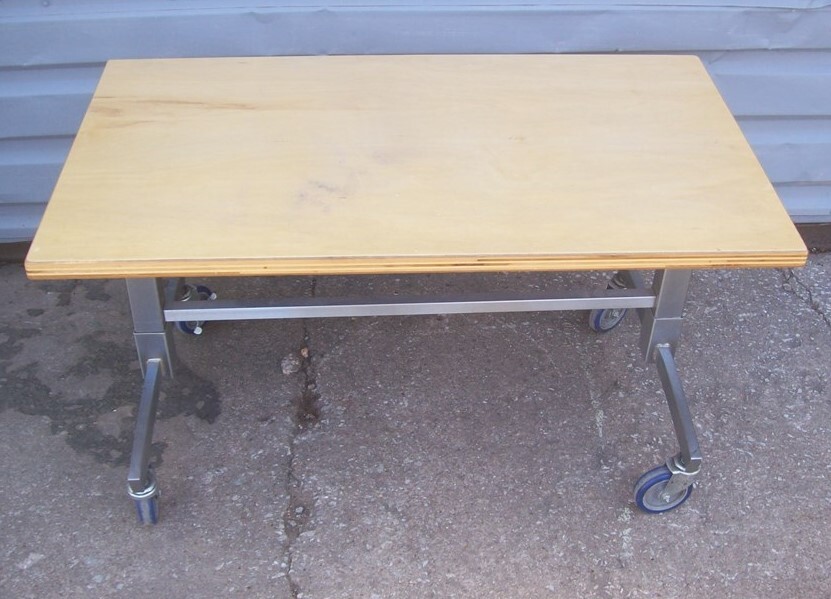 Store Display Fixtures ROLLING DISPLAY TABLE 41" long x 23" wide OAK ...