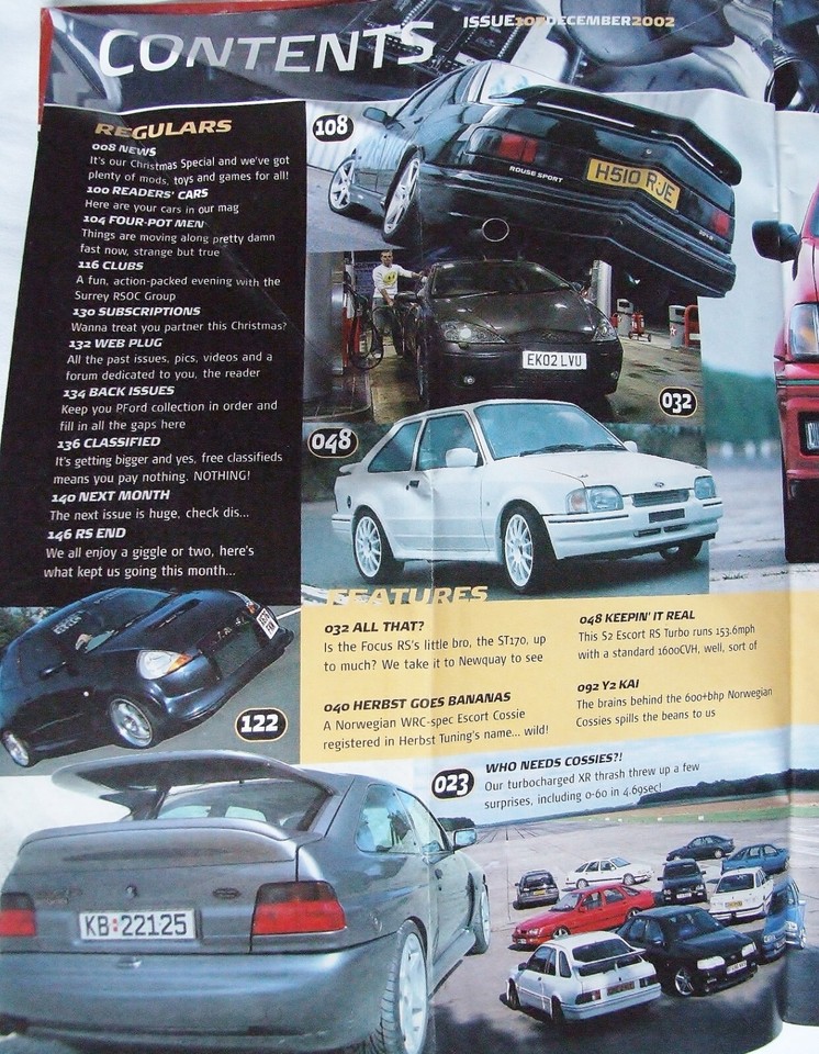 PERFORMANCE FORD DECEMBER 2002 FIESTA RS TURBO RECORD BREAKER-ESCORT ...