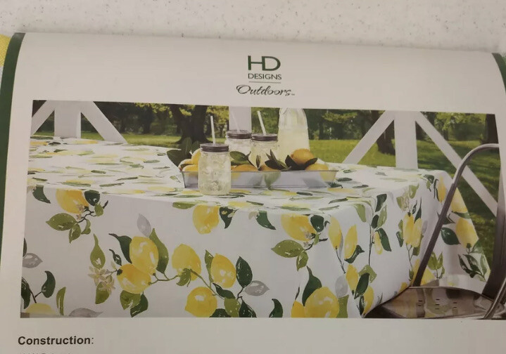 Lemon Tablecloth Linen Outdoor Polyester 70in Round Umbrella Zipper ...