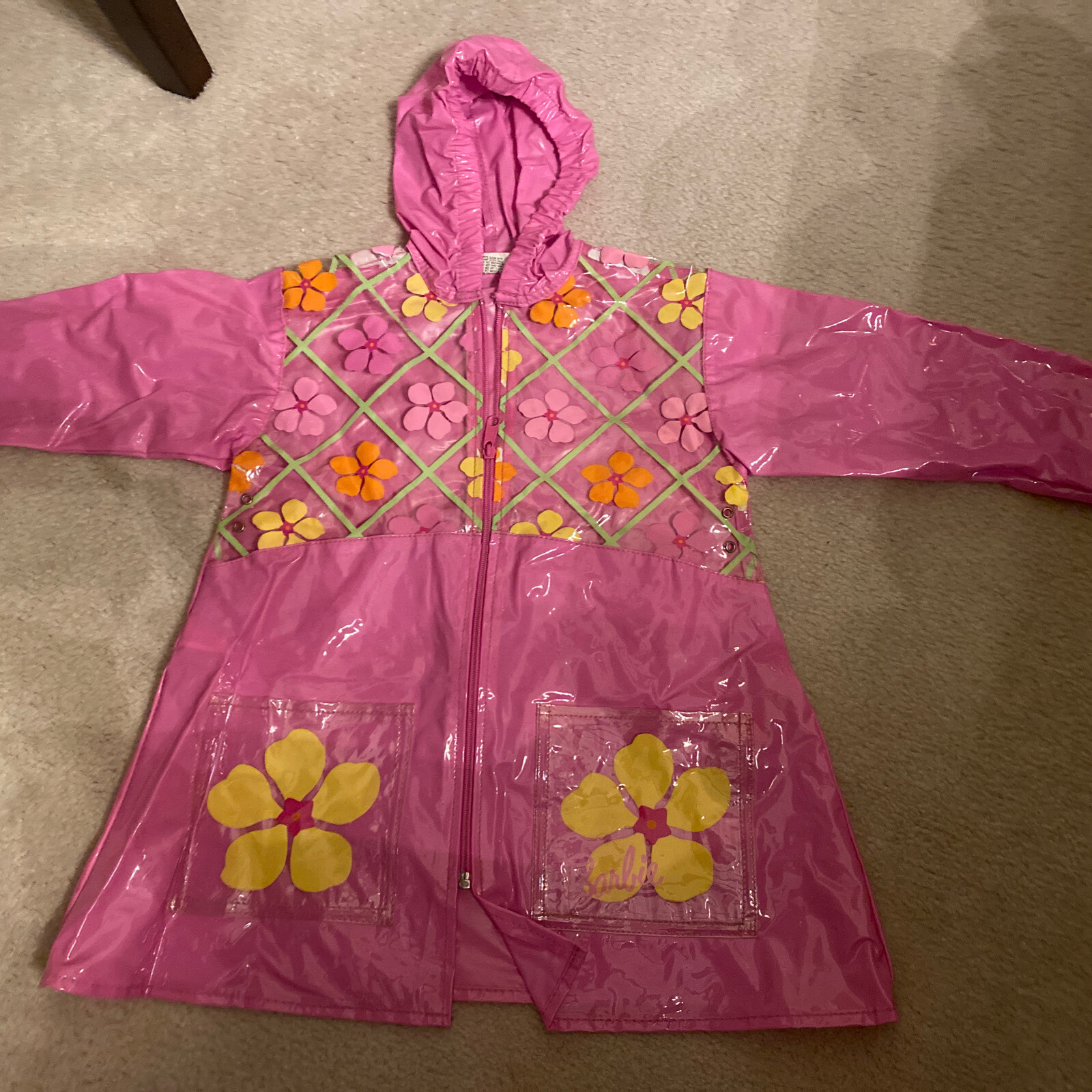 Barbie Girls 4 Pink Rain Jacket 100% PVC Water Proof | eBay