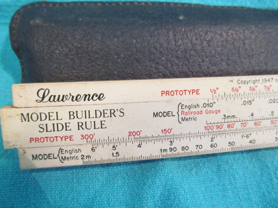 1947 LAWRENCE ENGINEERING MODEL BUILDER'S SLIDE RULE WITH SLEEVE | eBay