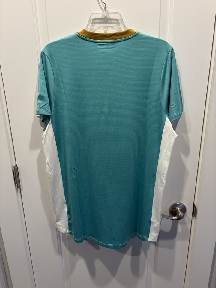 NWT MENS L LG LARGE NIKE DRI-FIT SLIM FIT COURT ADVANTAGE ZIP NECK ...