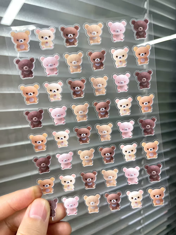 Cartoon Cute Rilakkuma Diy Pvc Adhesive Stickers Nail Art Decor Pink ...