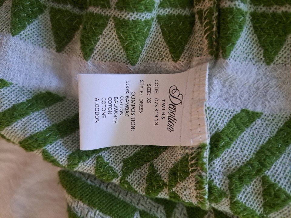 Anthropologie Devotion Twins Ella Dress XS Green Off White EUC Returns ...