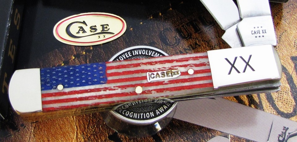 Case XX Razor Knife 2024 SFO COLOR U.S.A. Flag Art & XX Bullet Shield ...