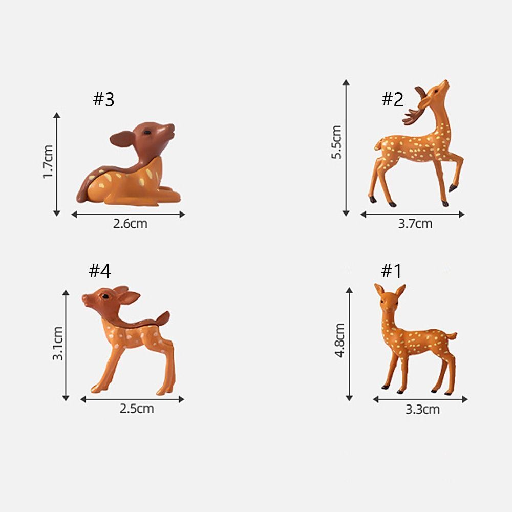 Plastic Crafts Sika Deer Figurines Mini Micro Landscape Ornaments ...