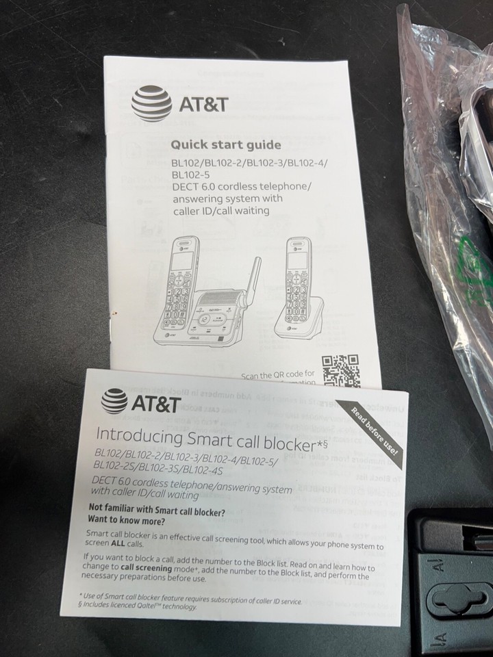 AT&T BL102-3 DECT 6.0 Cordless Phone 3-Handset System with Answering ...