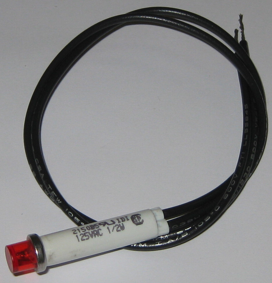 Red Circular Panel Mount Indicator Neon Light - 125V AC - 1/2 Watt ...