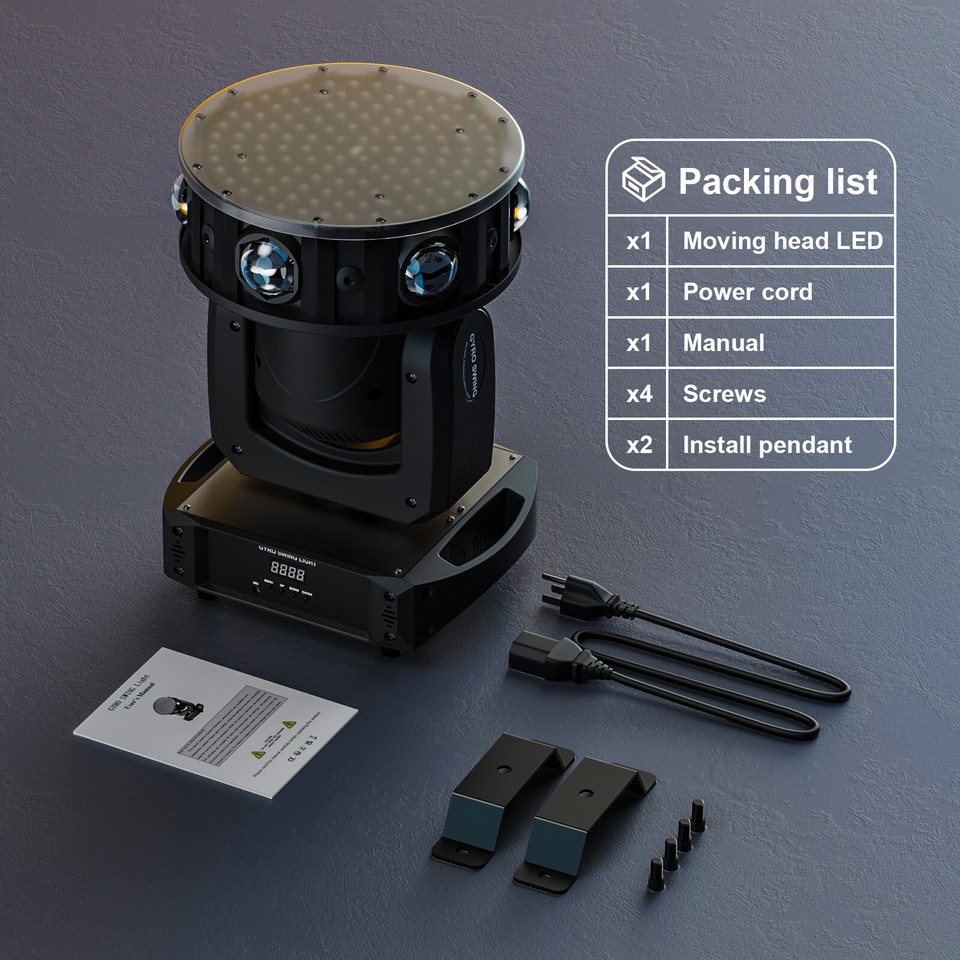 LED 3-Axis Moving Head Light 200W RGBW Beam Laser Stage Lighting DJ ...