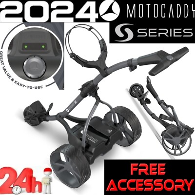 MOTOCADDY SE 2024 ELECTRIC GOLF TROLLEY 36 HOLE FREE ACCESSORY 24 HOUR ...