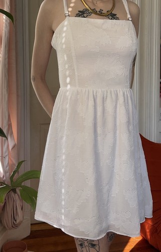 Wild Fable Swiss White Sun Floral Pattern Dress Size Small | eBay