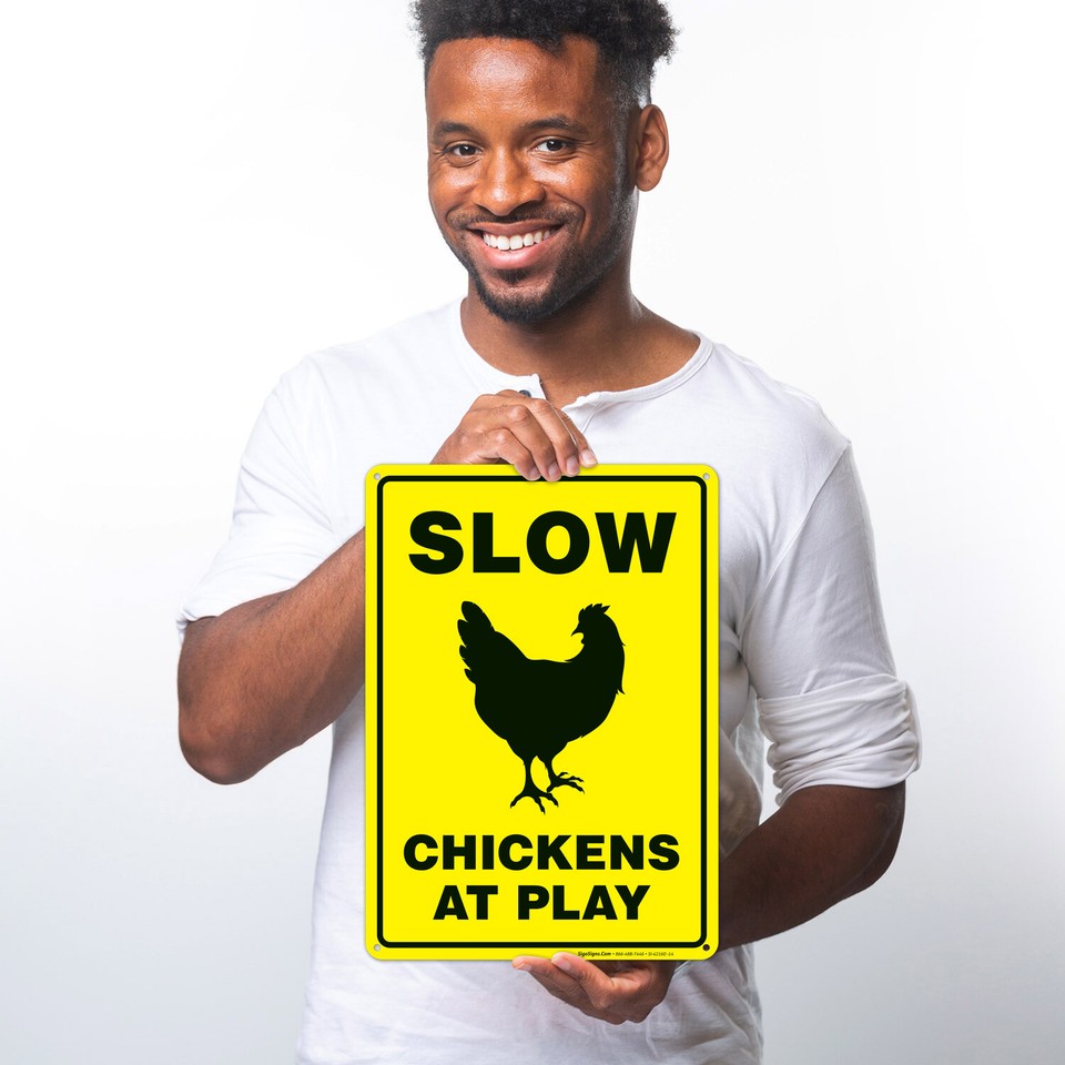 Chicken Crossing Sign, Slow Chickens at Play Sign, Chicken Coop Sign ...