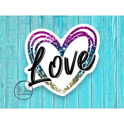 Heart Love Sticker | Cute Car Decal | Laptop Sticker | Self Love ...