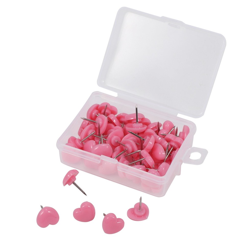 Heart shape 50pcs Plastic Quality Cork Board Safety Colored Push ...