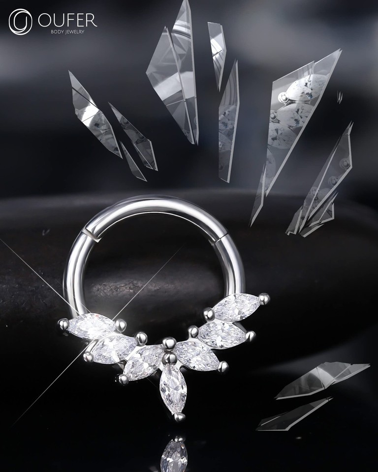 OUFER 16G Septum Rings Hoops 316L Stainless Steel Septum Piercing ...