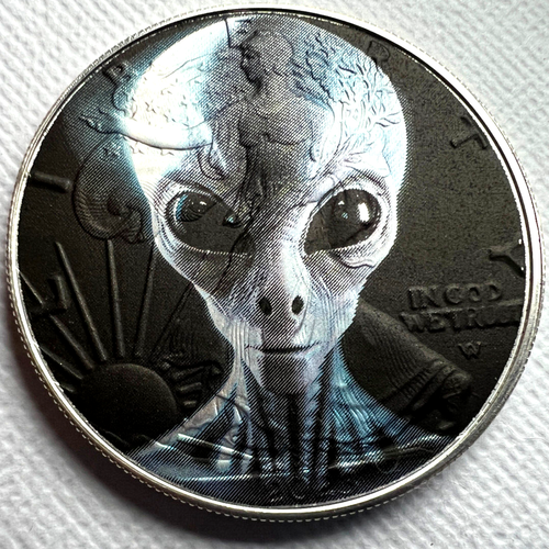 Extra Terrestrial -UFO - Alien American Silver Eagle 1oz .999 Silver ...