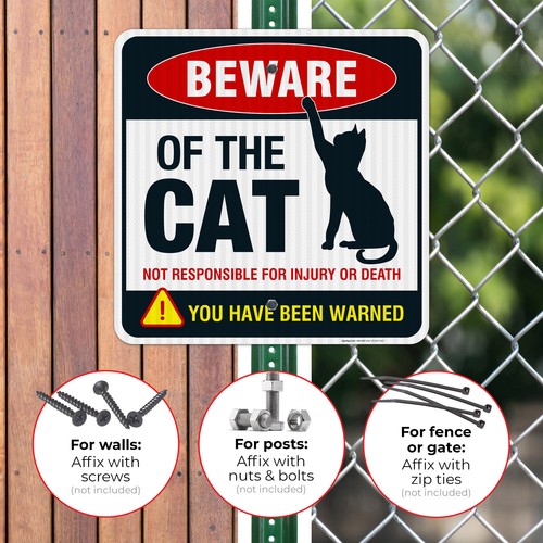 Beware of Cat Sign, Funny Attack Cat Sign, | eBay