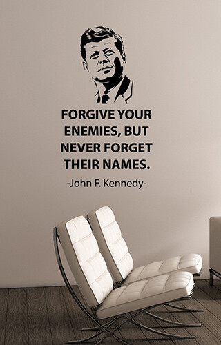 Enemy John F Kennedy Inspirational Quote Wall Decal Vinyl Sticker Art ...