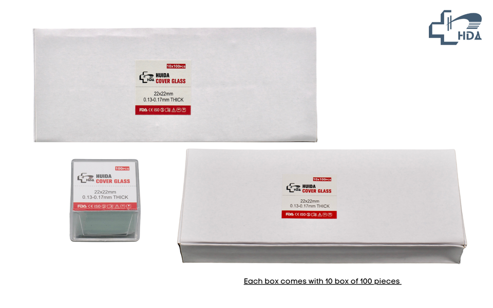 1000 Pack of 22x22mm Cover Glass Slips for Microscope Slides, .13 to ...