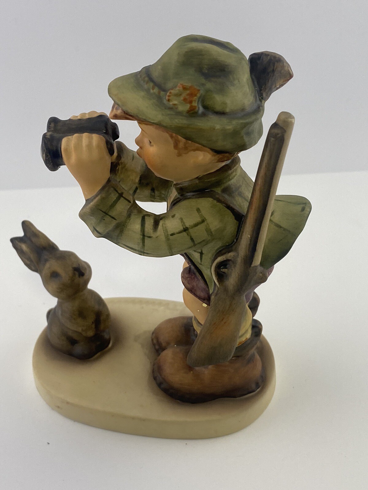 HUMMEL GOEBEL GOOD HUNTING FIGURINE 1955 W. GERMANY 307 M BUNNY RABBIT ...
