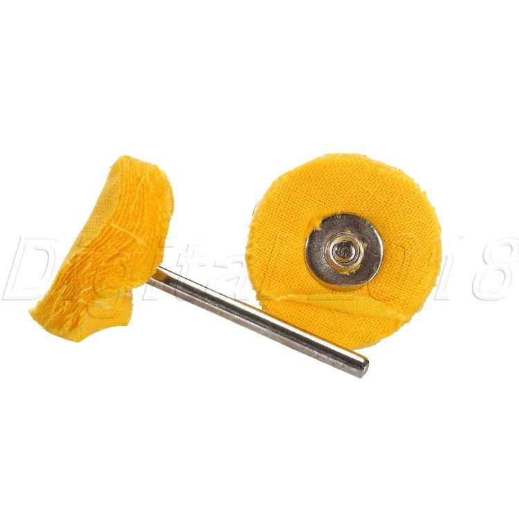 25X3mm Yellow Cloth Polishing Round Wheel Shank Brushes For Rotary ...