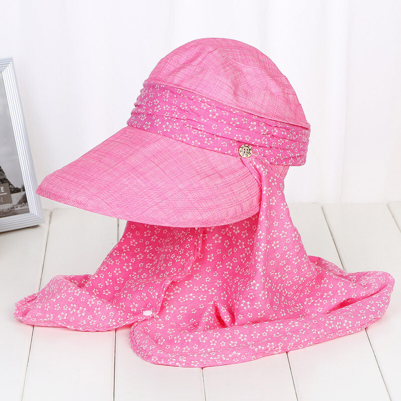 Women Summer Sun Caps Shade Hat Removable Sun Visor Cap Neck Face Head ...