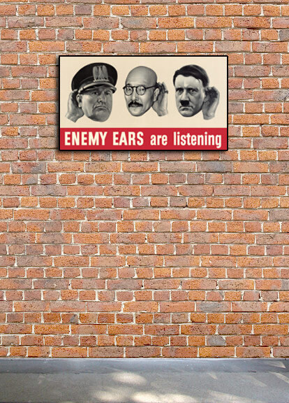 "Enemy Ears are Listening" 1942 Axis WWII Vintage Style Espionage ...